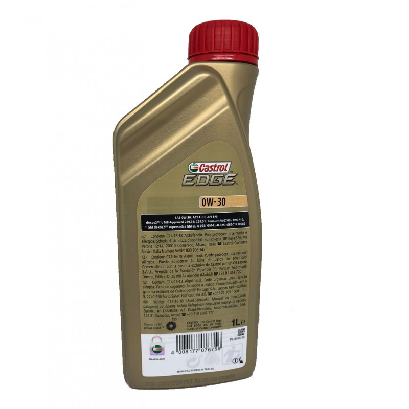 Castrol Edge olio motore 0W30 C3 Dexos 1 litro